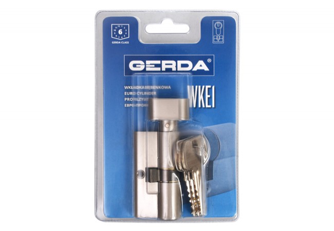 Sparta : E1 with Knob, Nickel - Door Cylinder Gerda E1 30K/45 with knob ...